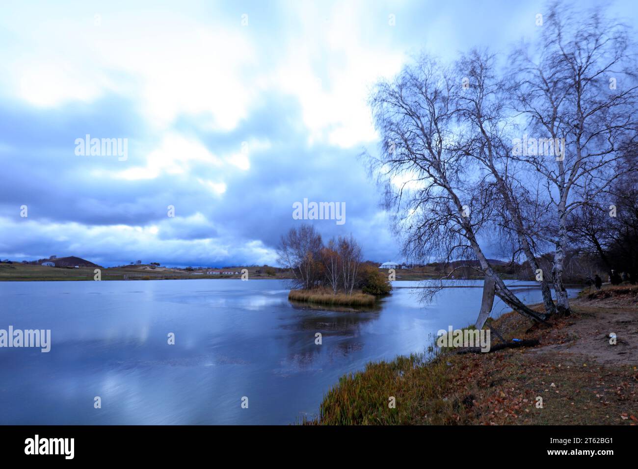 natural scenery of the princess lake of Ulan cloth in Inner Mongolia ...