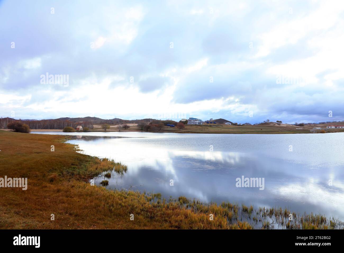 natural scenery of the princess lake of Ulan cloth in Inner Mongolia ...