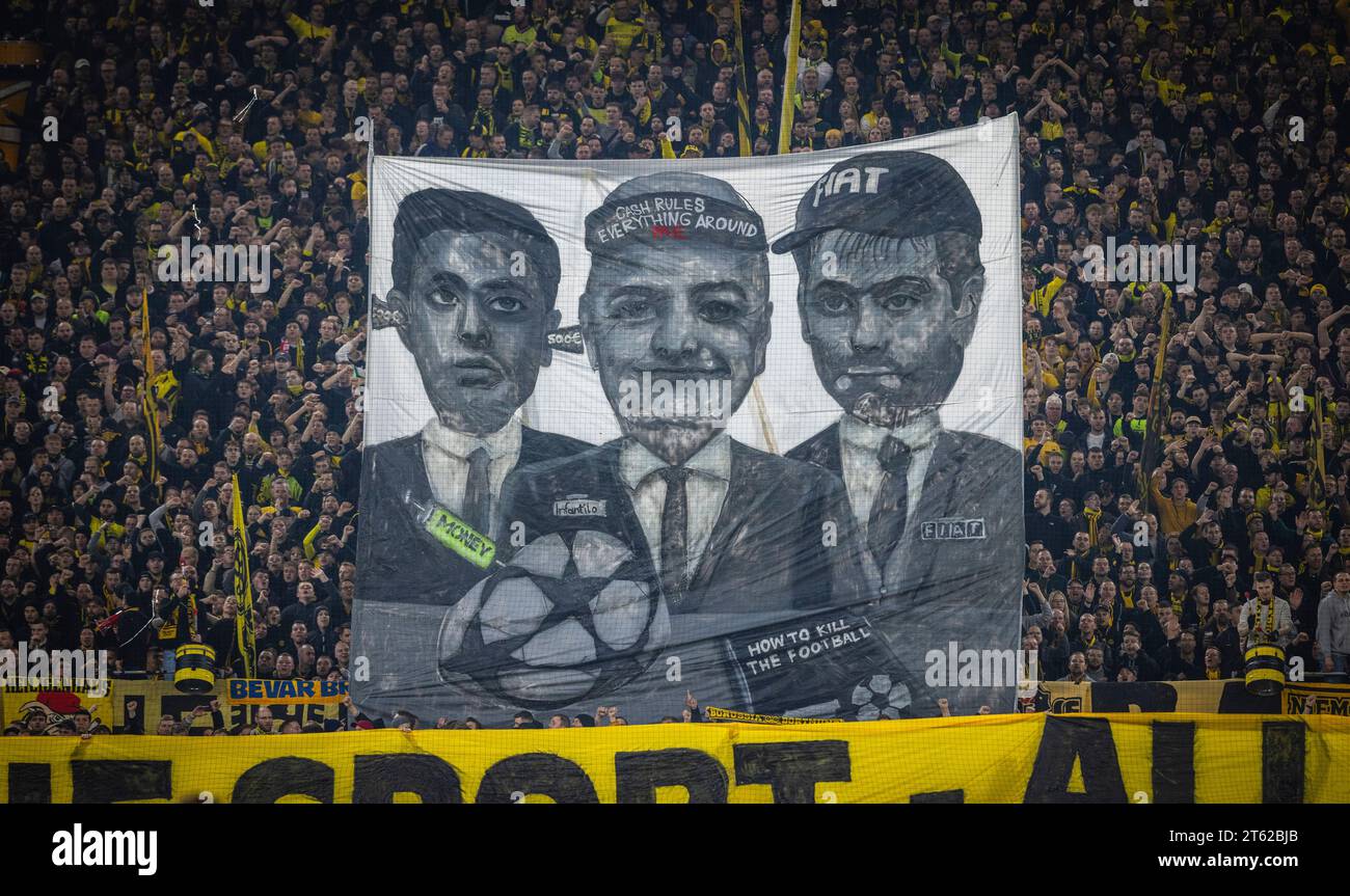 Dortmund, Germany. 07th Nov 2023. BVB Fans kritisieren FIFA und UEFA ...