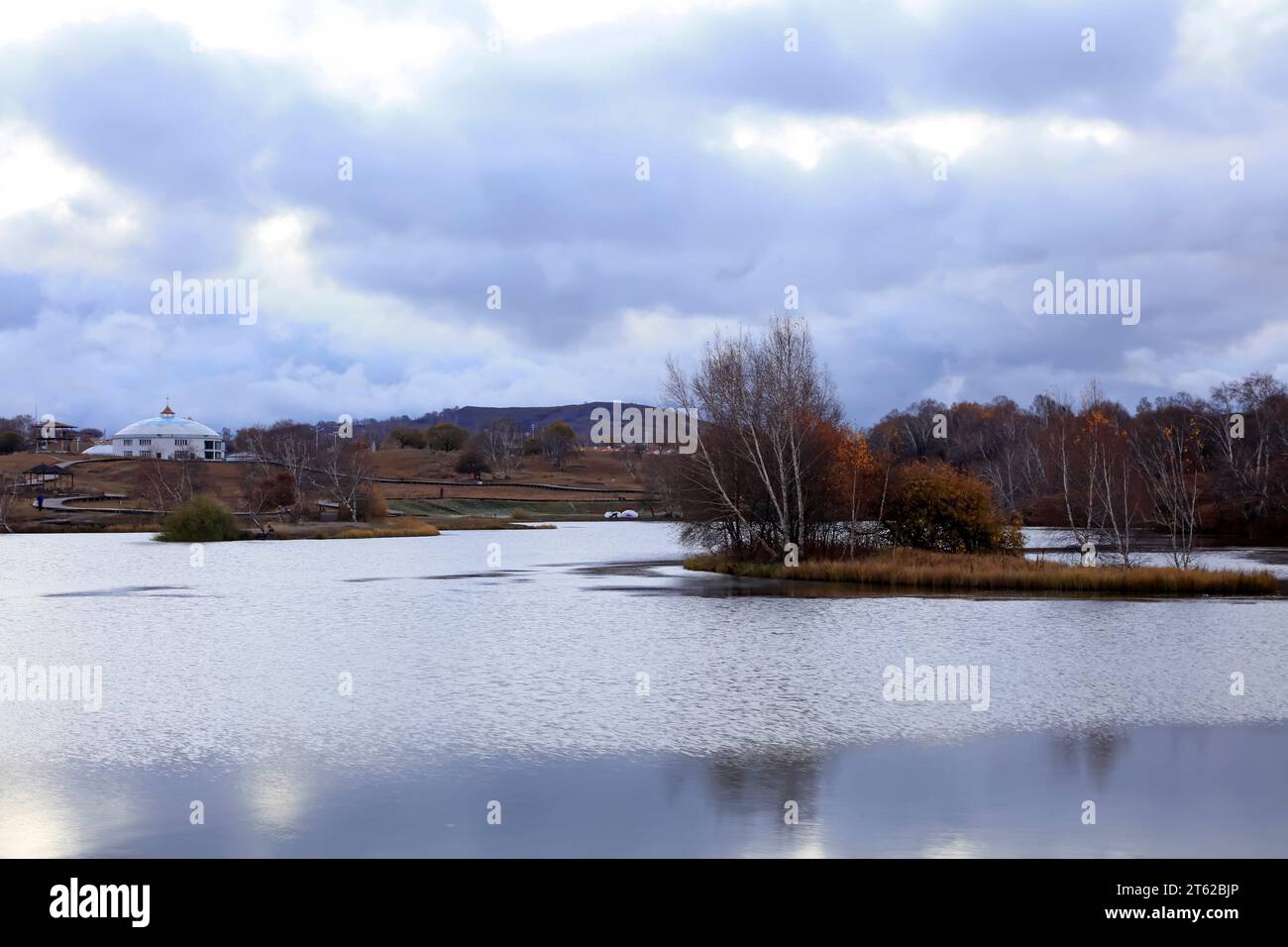 natural scenery of the princess lake of Ulan cloth in Inner Mongolia ...