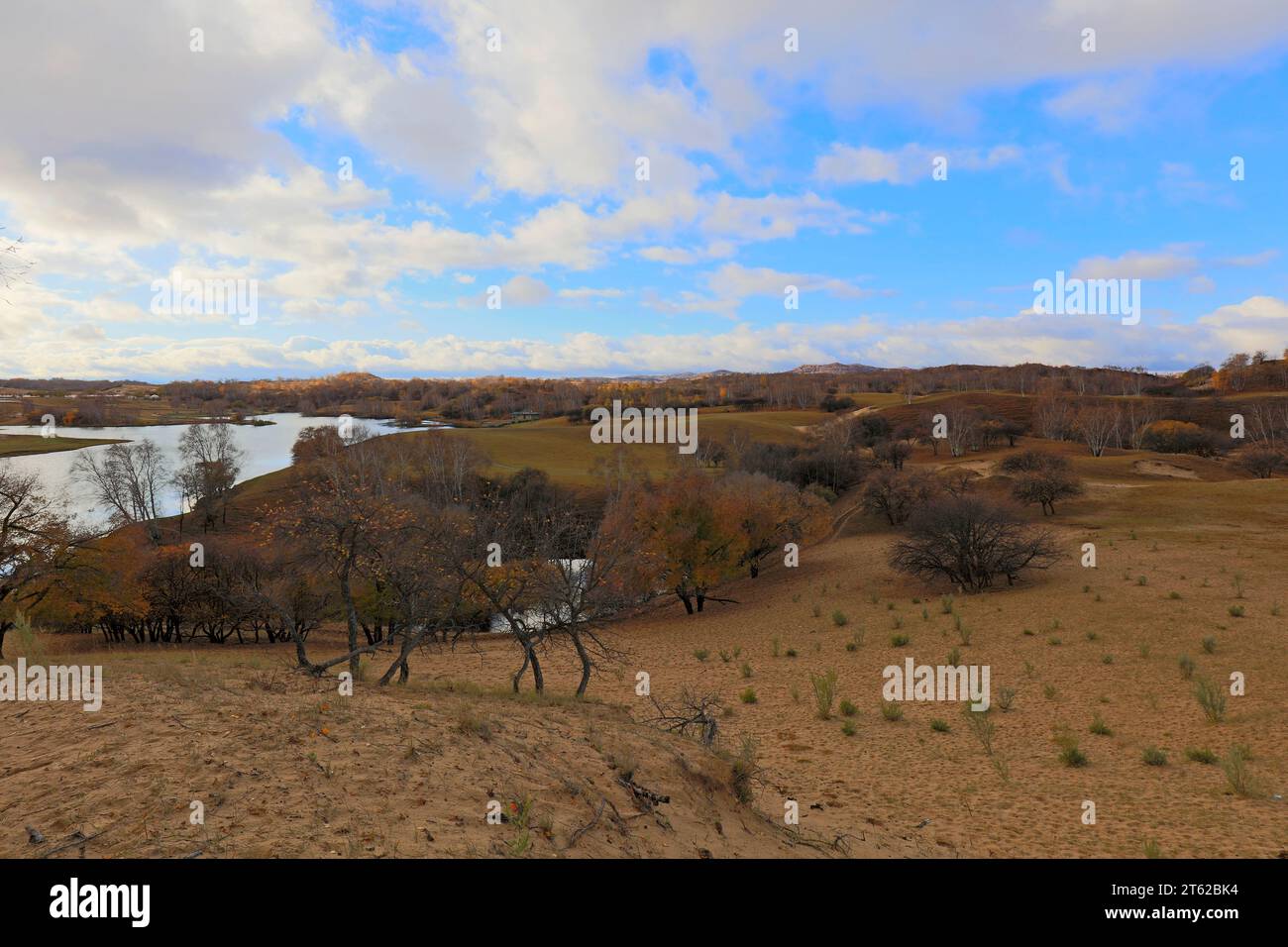 natural scenery of the princess lake of Ulan cloth in Inner Mongolia ...