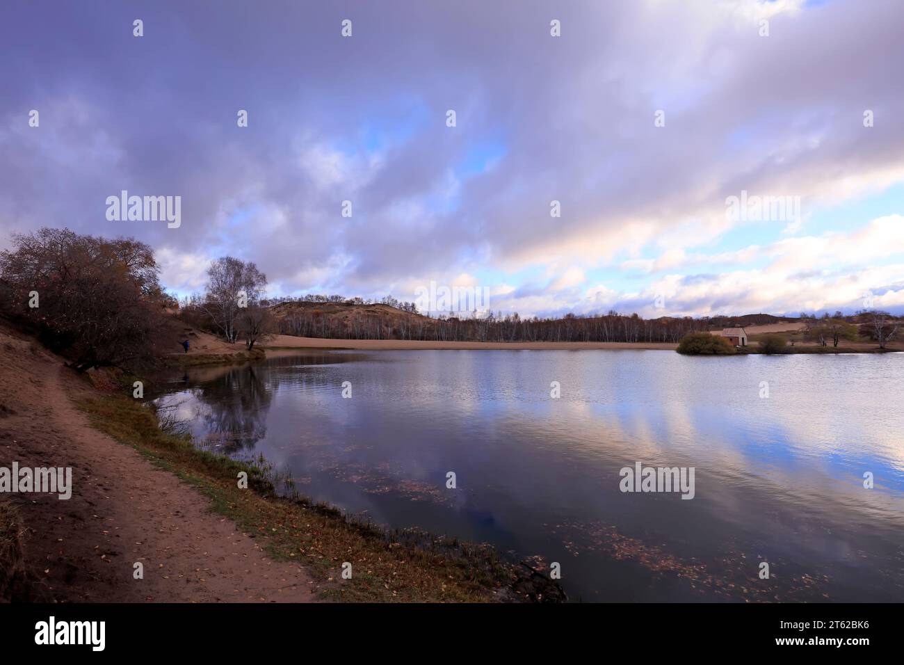 natural scenery of the princess lake of Ulan cloth in Inner Mongolia ...