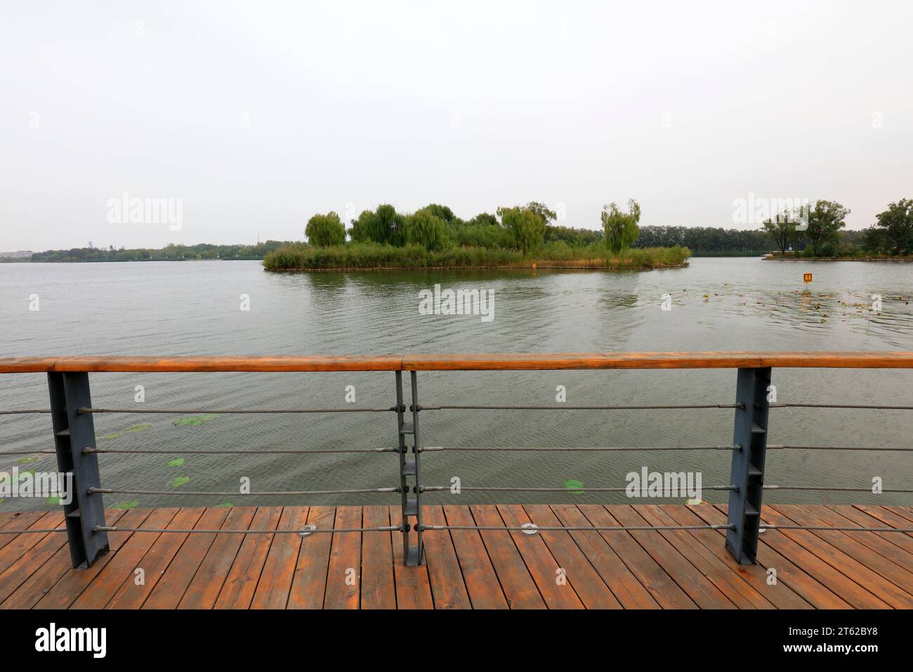 Park wooden platform Stock Photo - Alamy