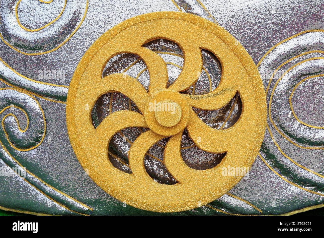 Golden Wheel decoration Stock Photo - Alamy