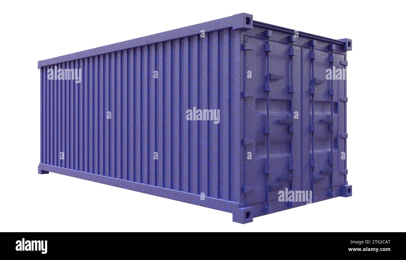 Cargo container isolated on white transparent Stock Photo - Alamy