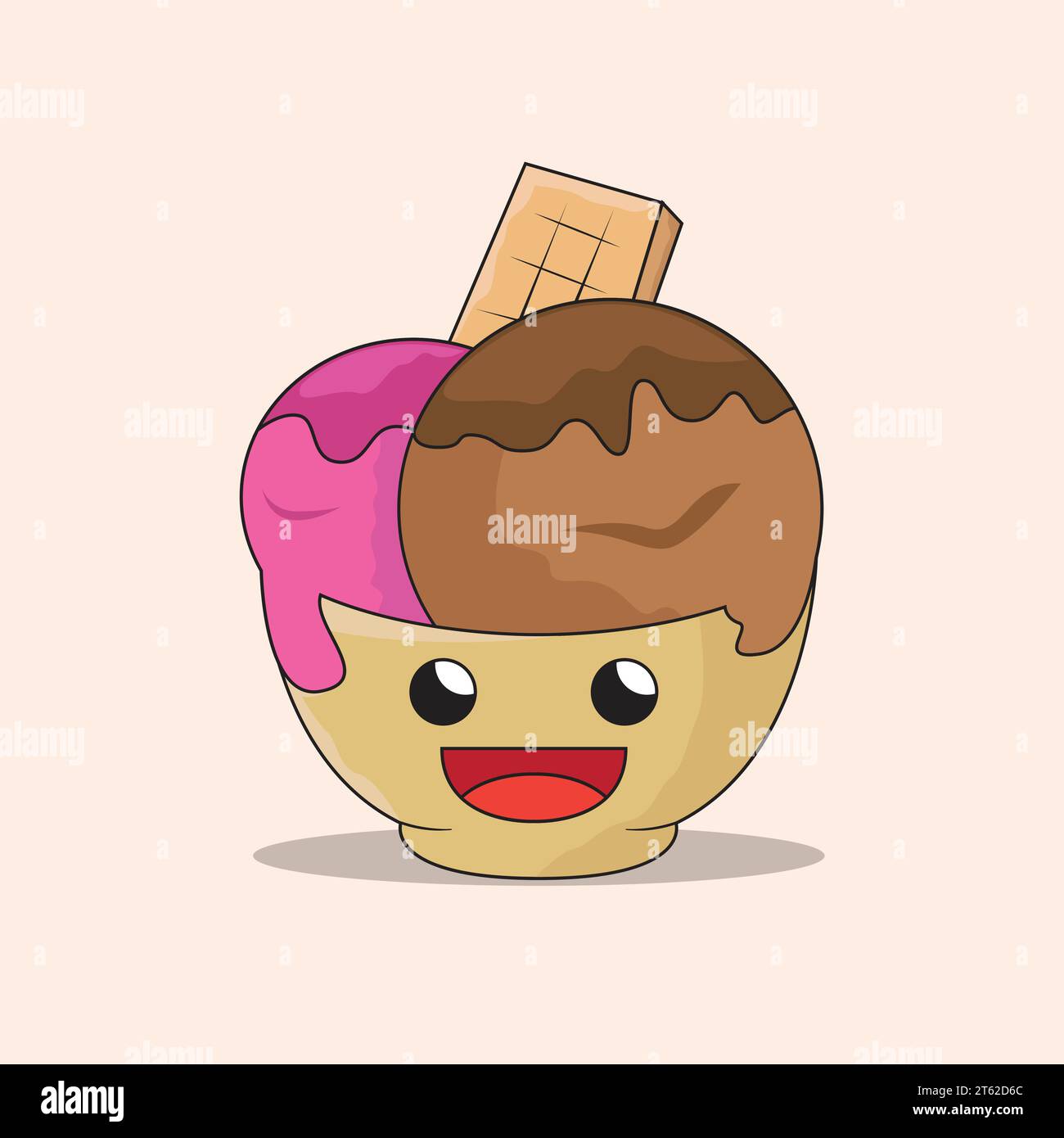 Cartoon ice cream cone smiling hi-res stock photography and images - Alamy
