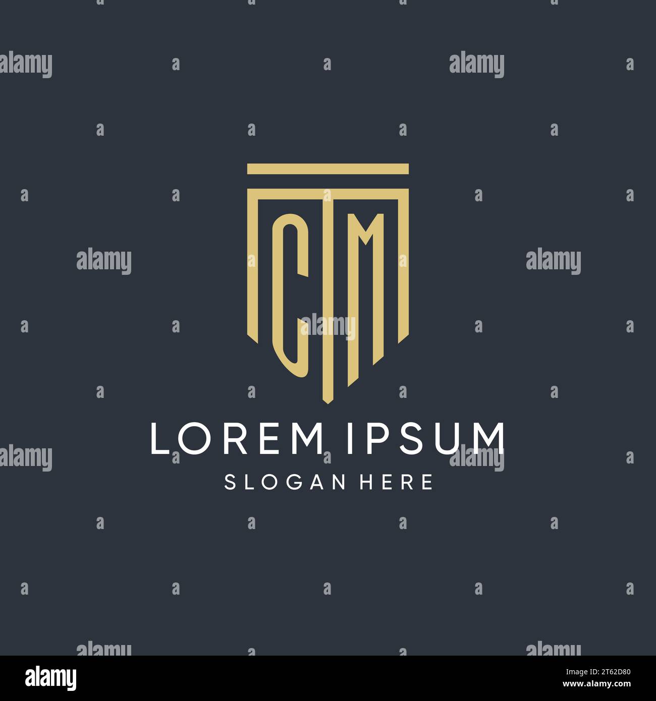 CM monogram with modern and luxury shield shape design vector graphic ...