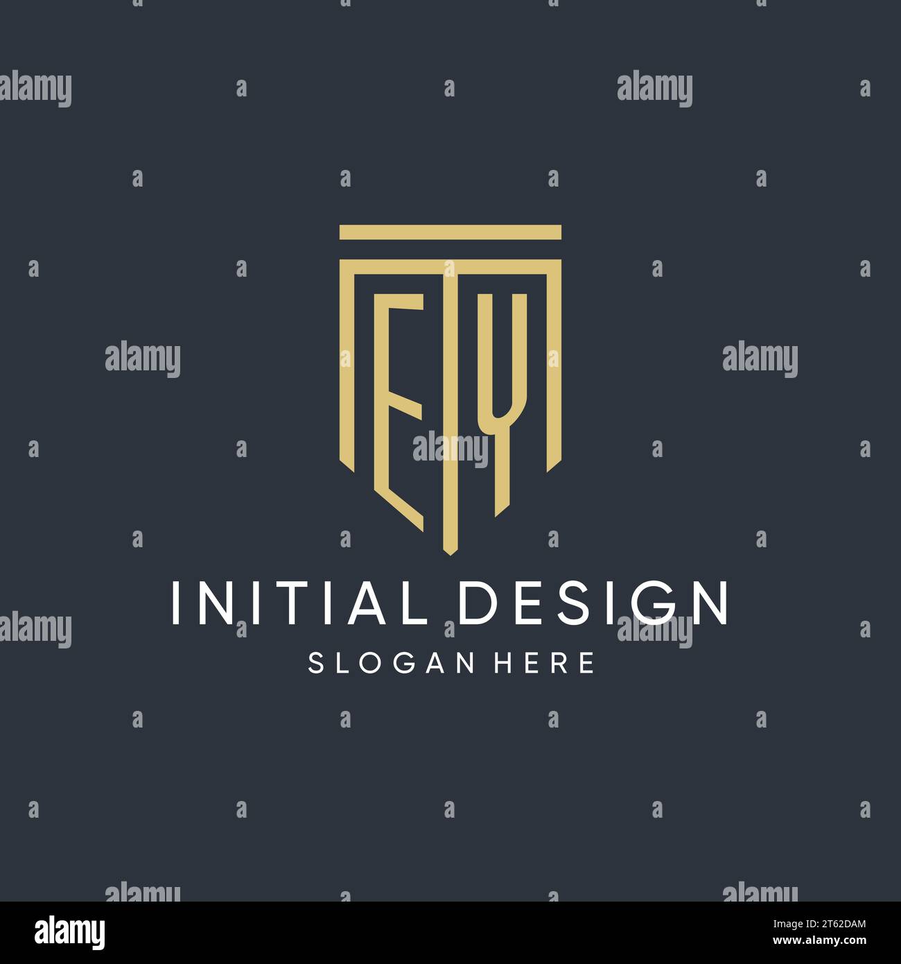 EY monogram with modern and luxury shield shape design vector graphic ...