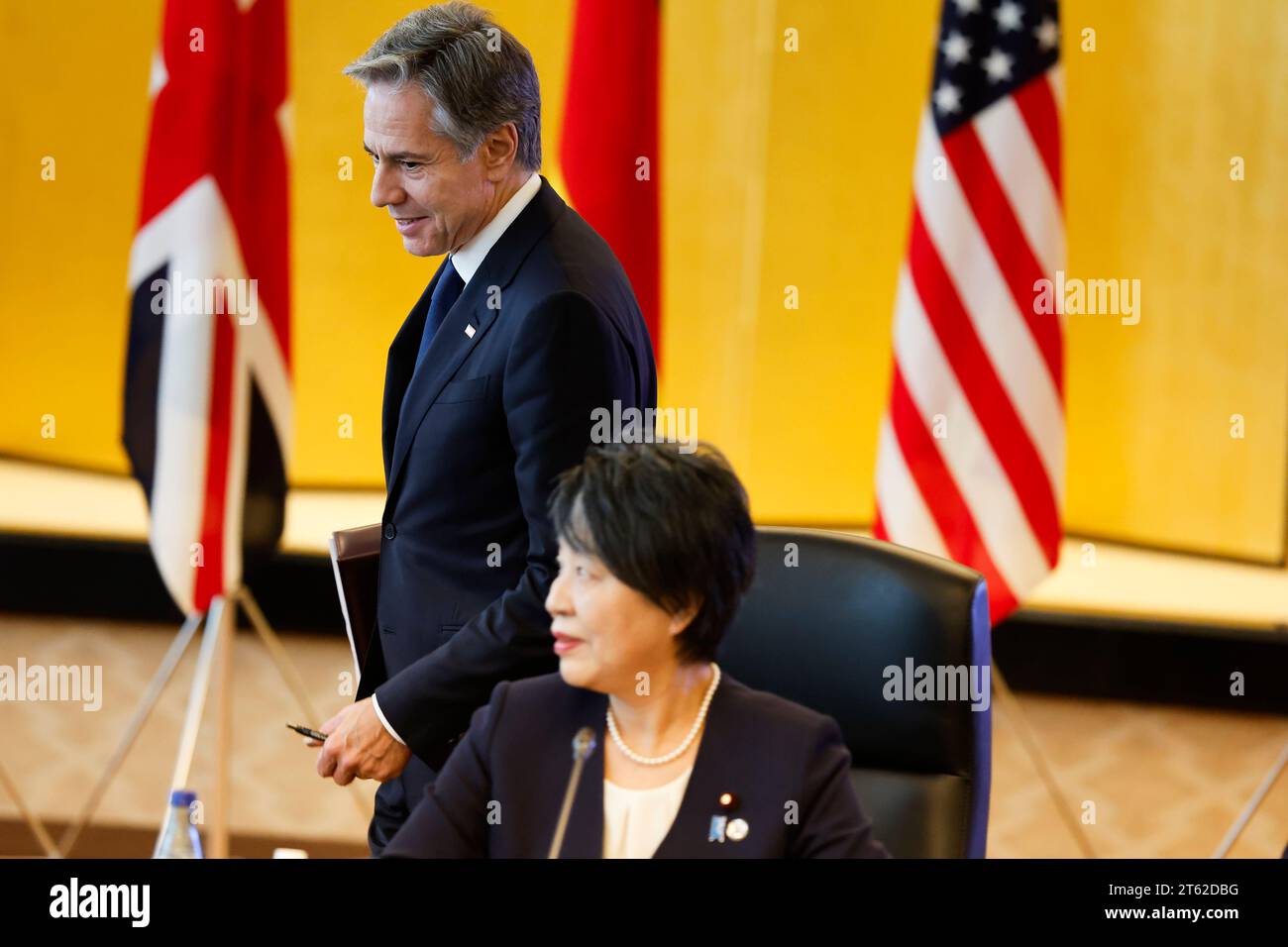 U.S. Secretary of State Antony Blinken, rear, and Japanese Foreign ...