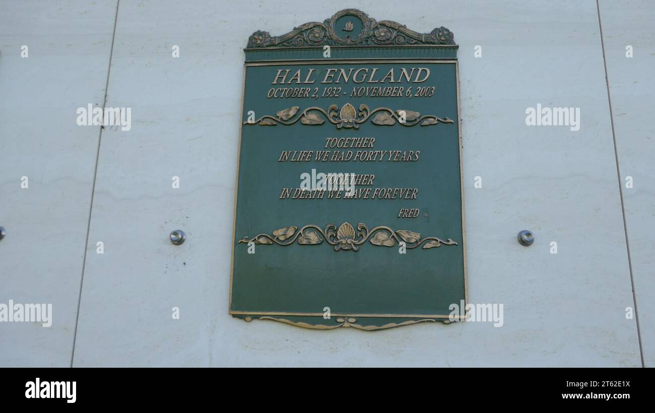 Los Angeles, California, USA 6th November 2023 Hal England Grave in ...