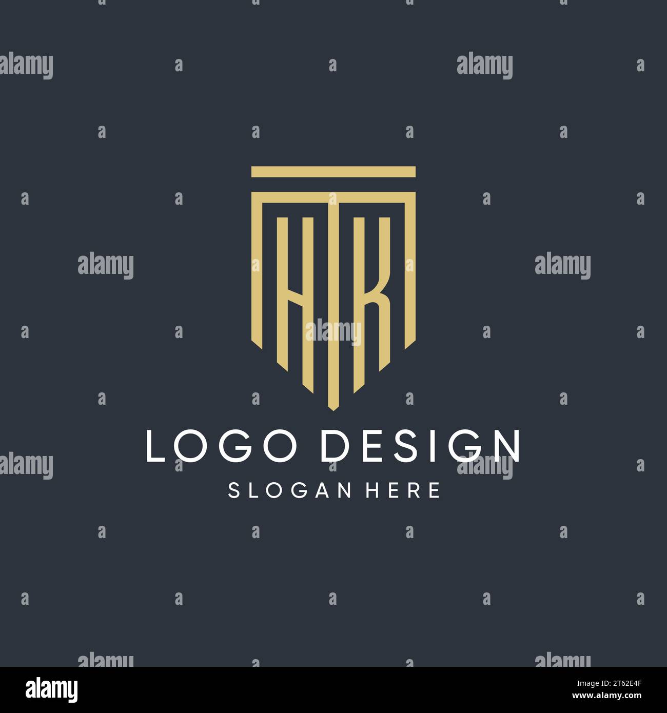 HK monogram with modern and luxury shield shape design vector graphic ...