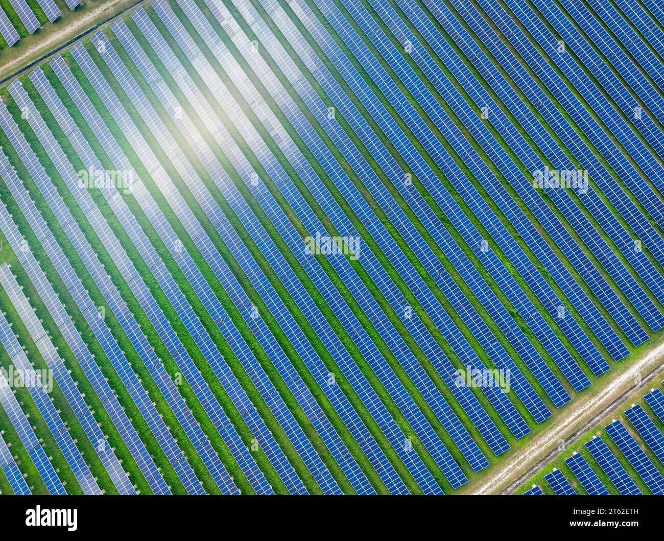 Aerial view of solar farm. Solar power for green energy. Sustainable ...
