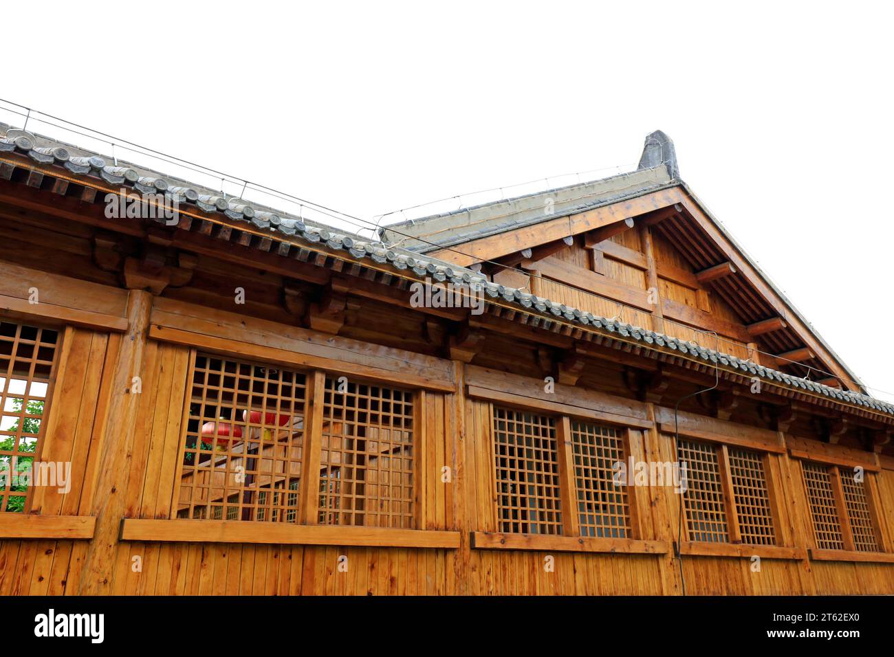Chinese wooden building structure Stock Photo - Alamy