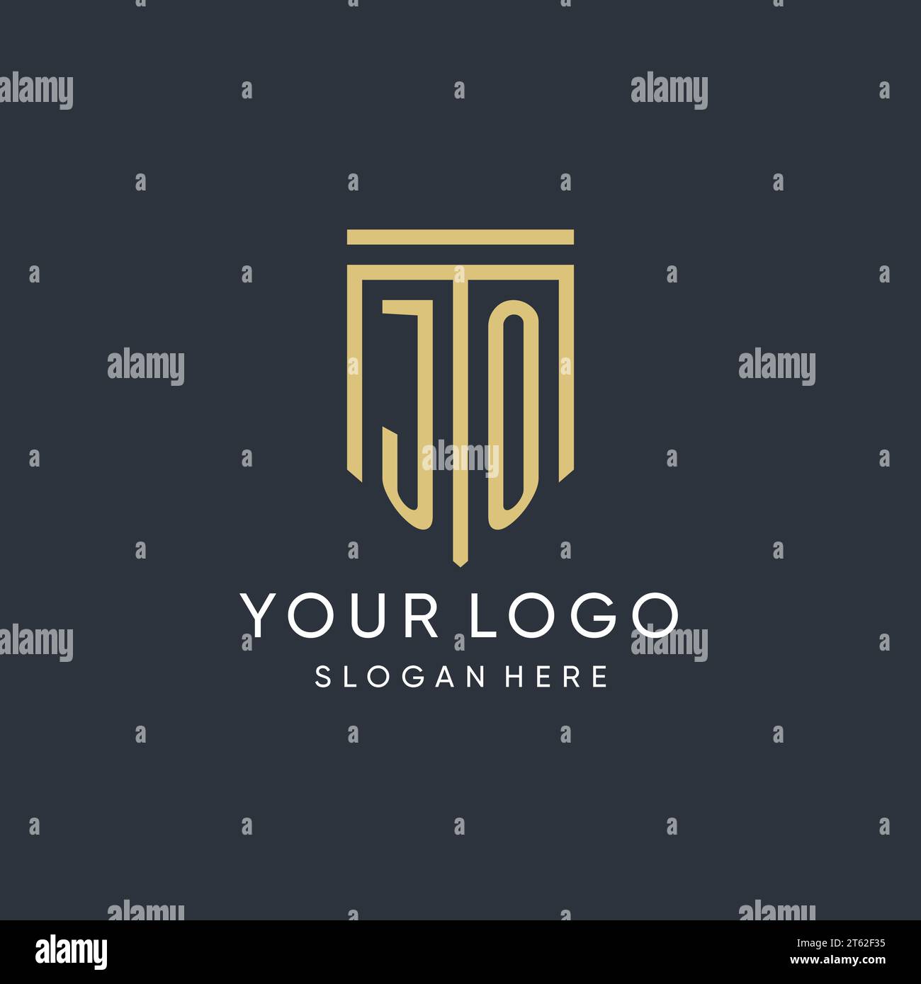 JO monogram with modern and luxury shield shape design vector graphic ...