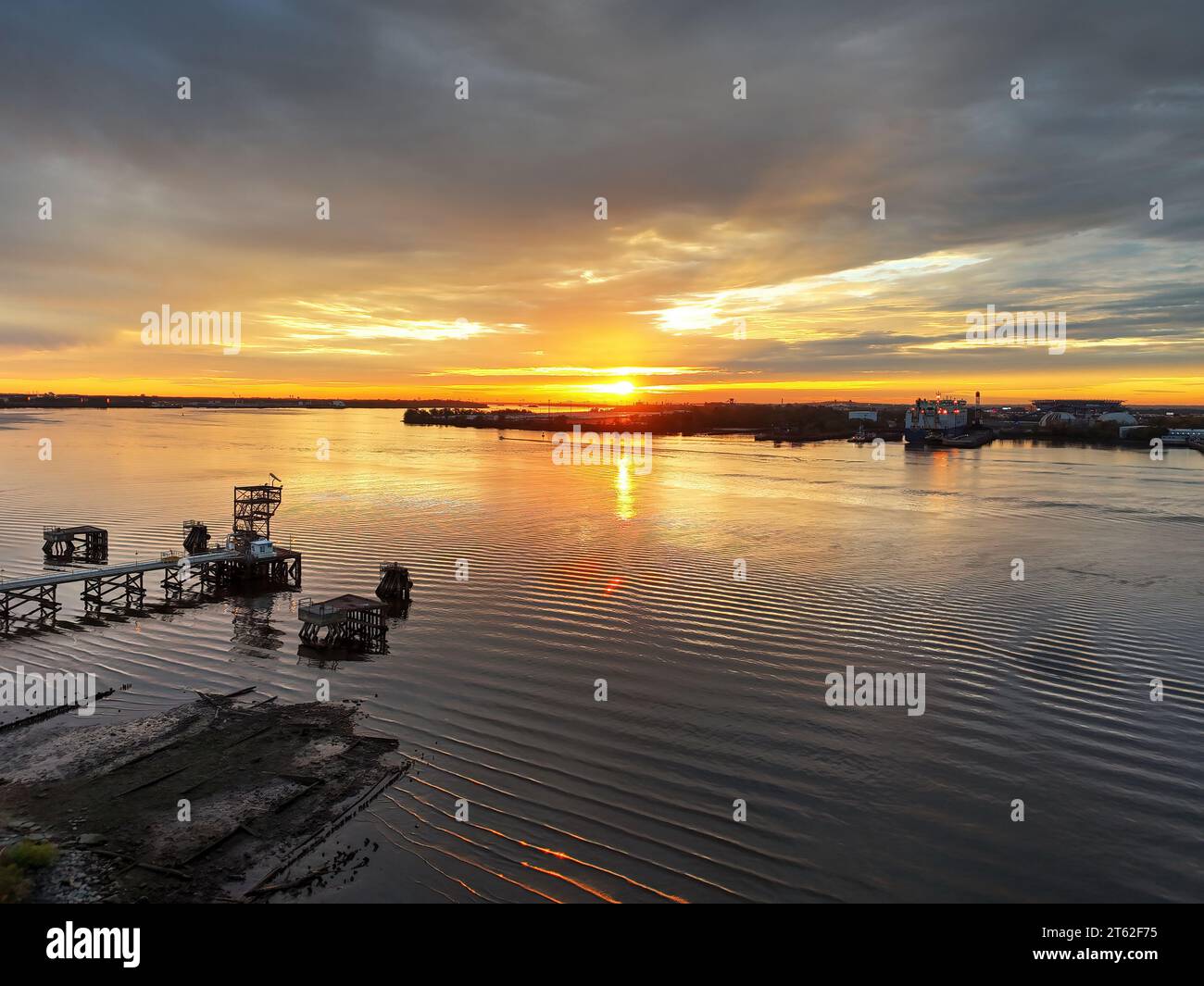 Aerial setting sun over beach hi-res stock photography and images - Alamy
