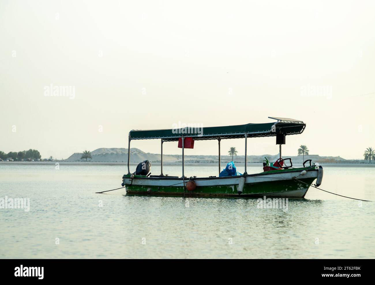 Local boats parked in Sharjah Corniche Stock Photo - Alamy