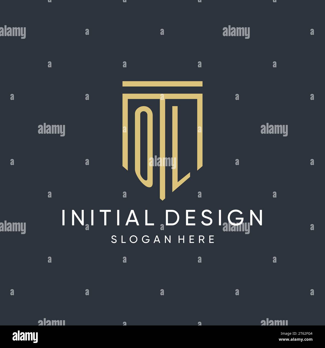 OL monogram with modern and luxury shield shape design vector graphic Stock Vector Image & Art ...