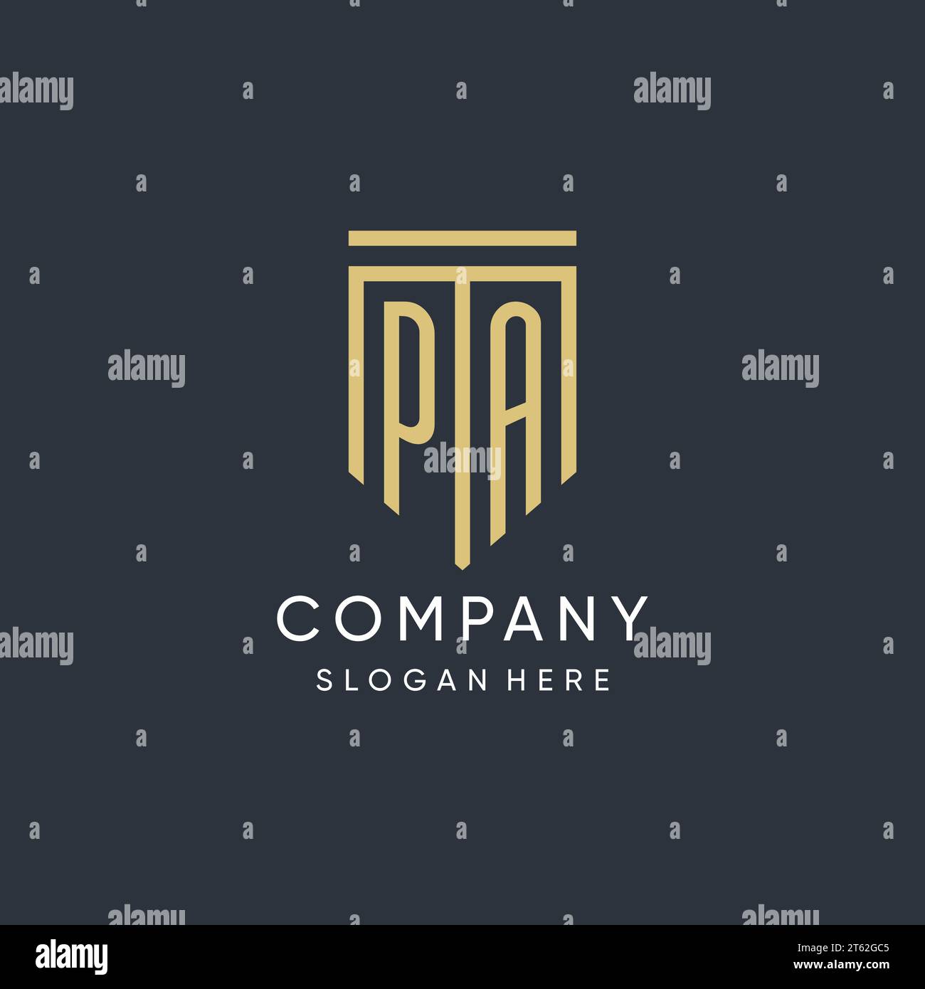 PA monogram with modern and luxury shield shape design vector graphic ...