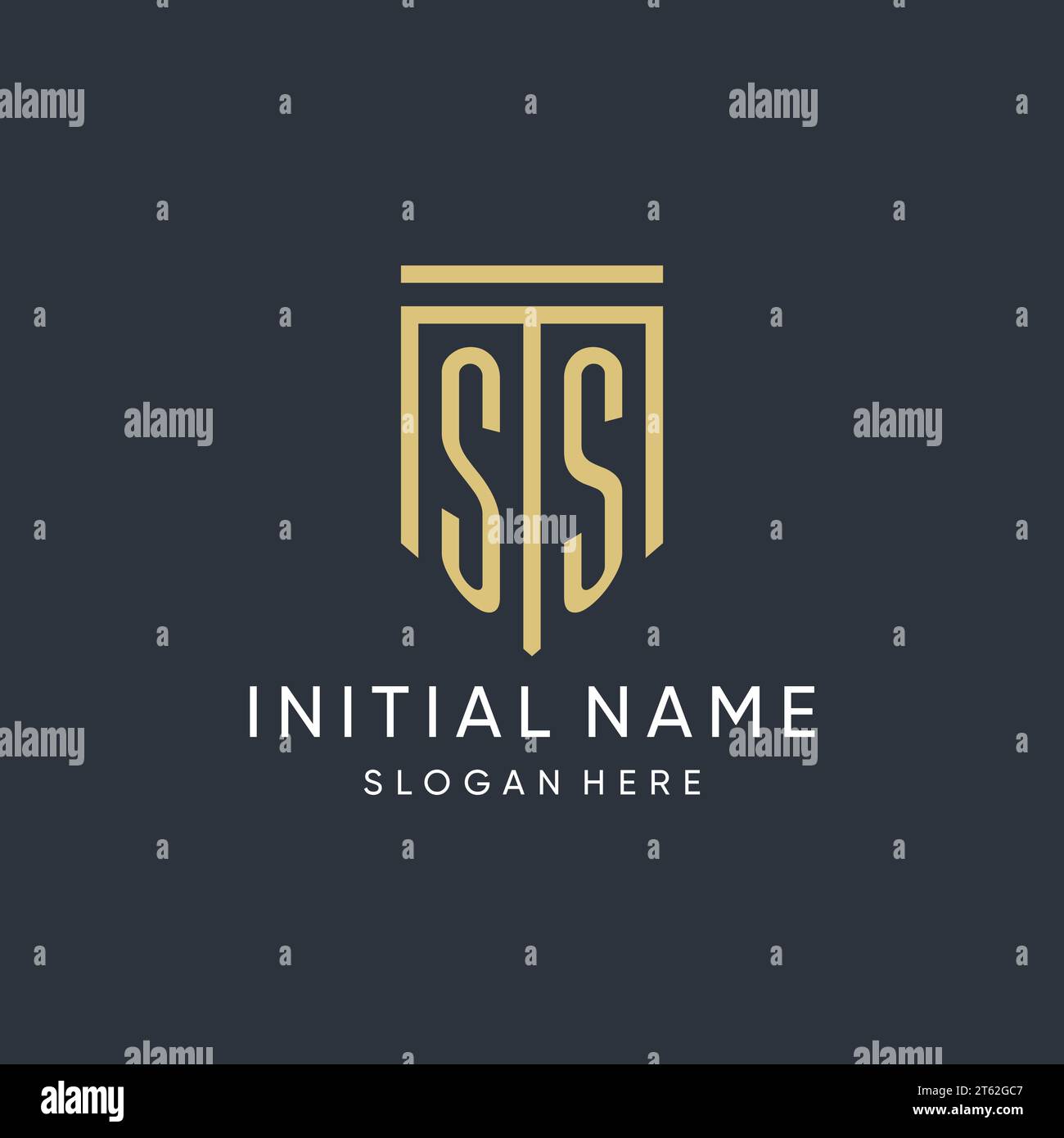 SS monogram with modern and luxury shield shape design vector graphic ...