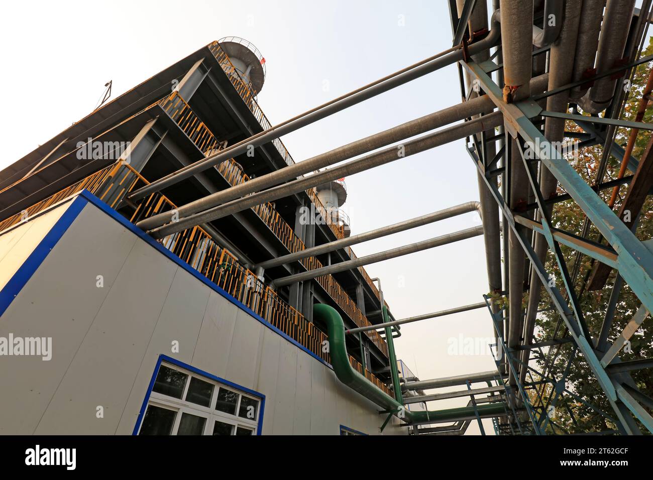 Chemical rectification equipment pipeline Stock Photo - Alamy