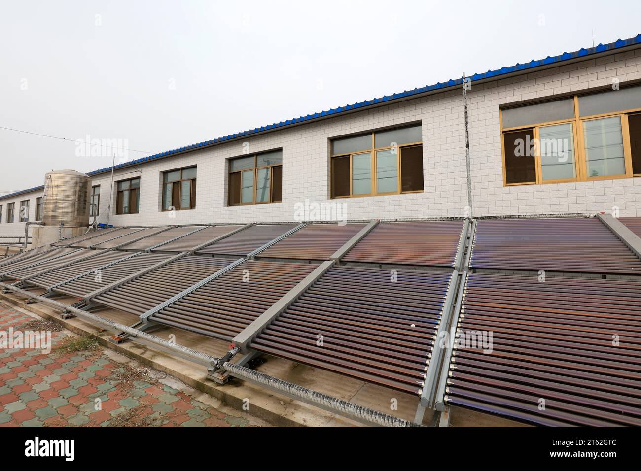 Solar heater Hot water pipe Stock Photo - Alamy