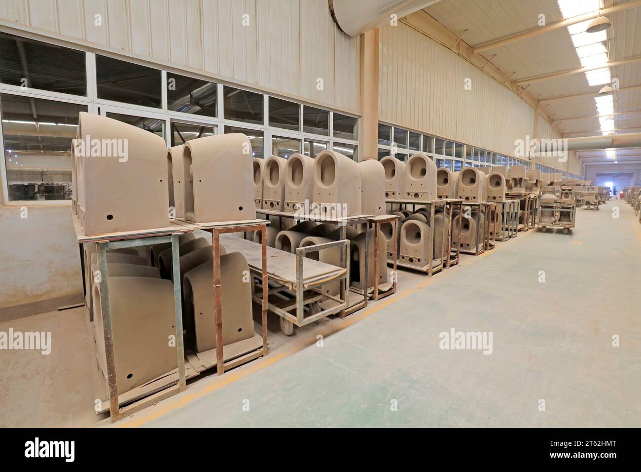 Sanitary ceramics Semi-finished product line Stock Photo - Alamy