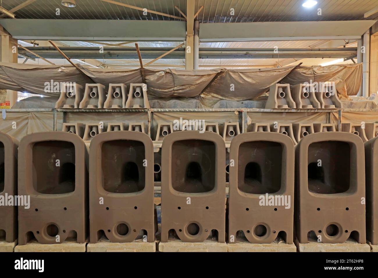 Sanitary ceramics Semi-finished product line Stock Photo - Alamy