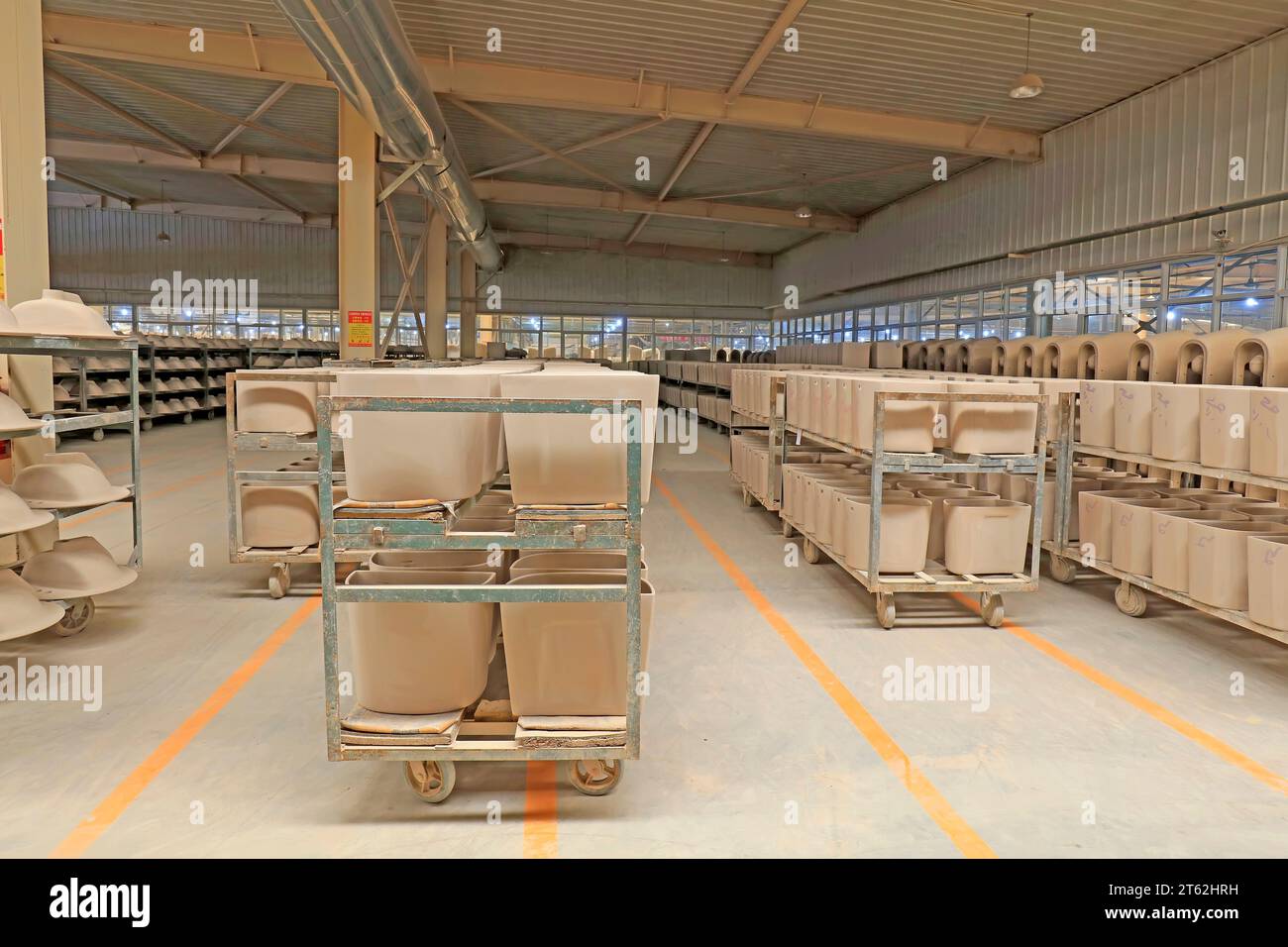 Sanitary ceramics Semi-finished product line Stock Photo - Alamy