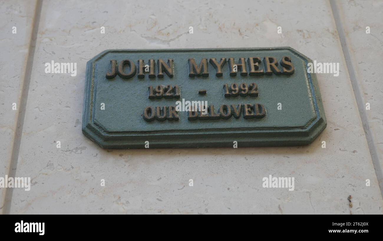 Los Angeles, California, USA 6th November 2023 Actor John Myhers Grave ...