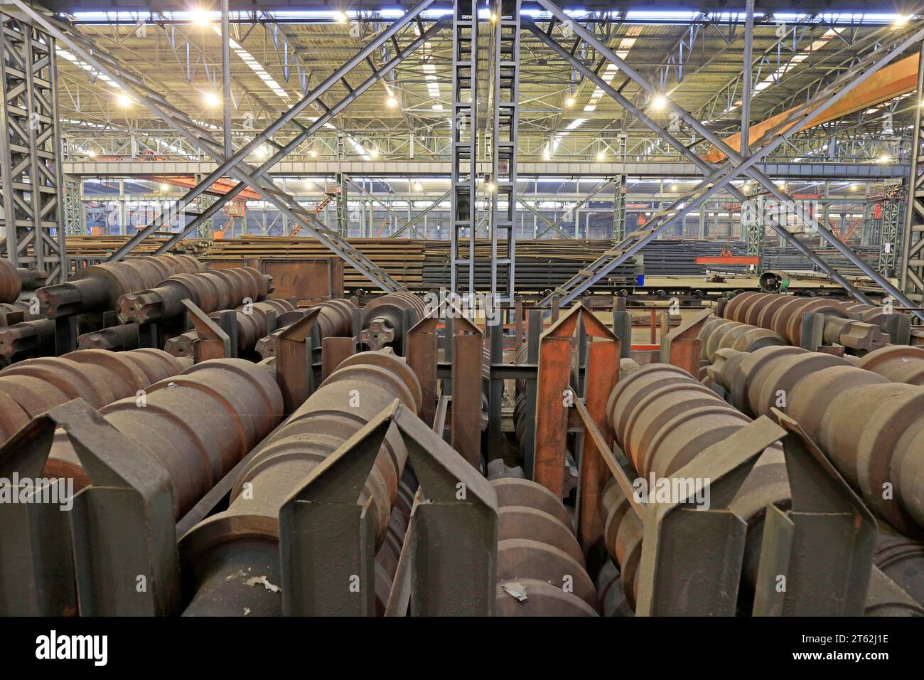Steel roller in the workshop Stock Photo - Alamy