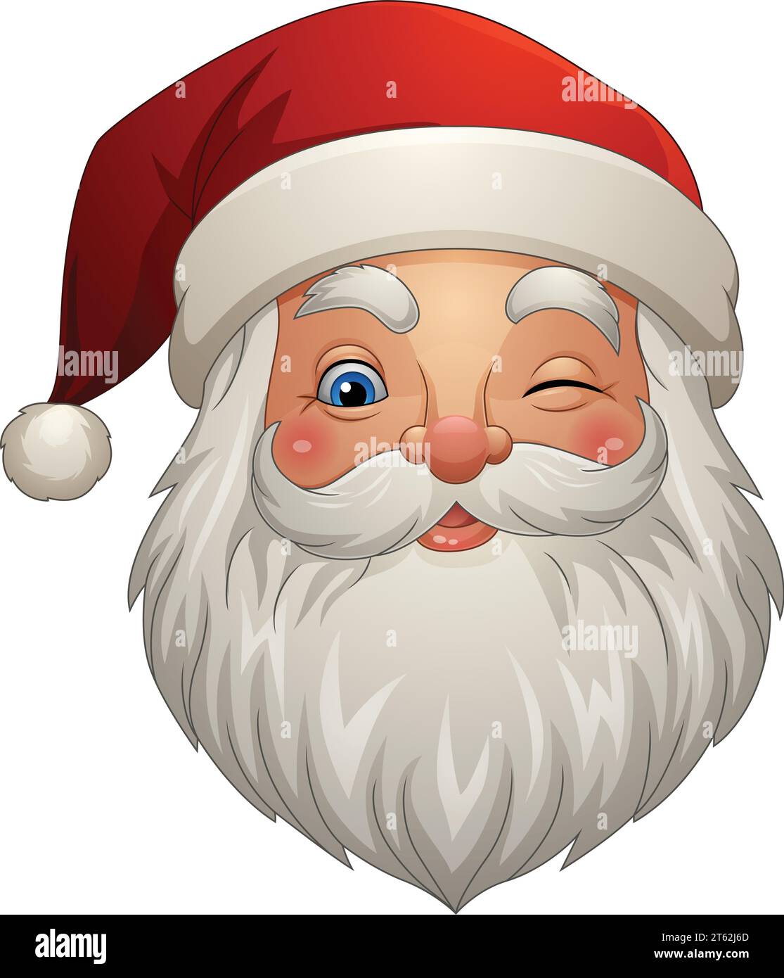 Cartoon santa claus head winking Stock Vector Image & Art - Alamy