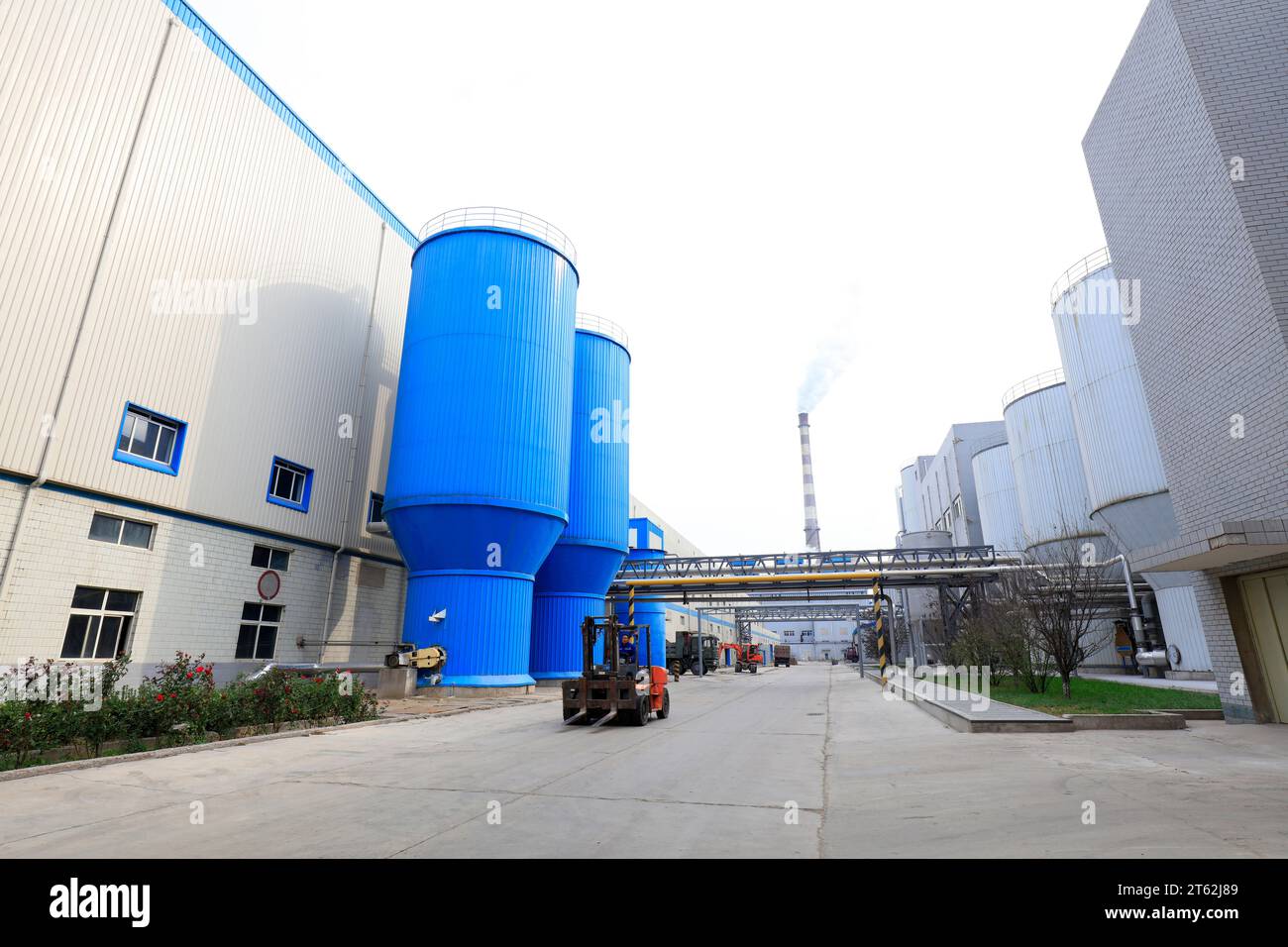 Pulp tower in a paper mill Stock Photo - Alamy