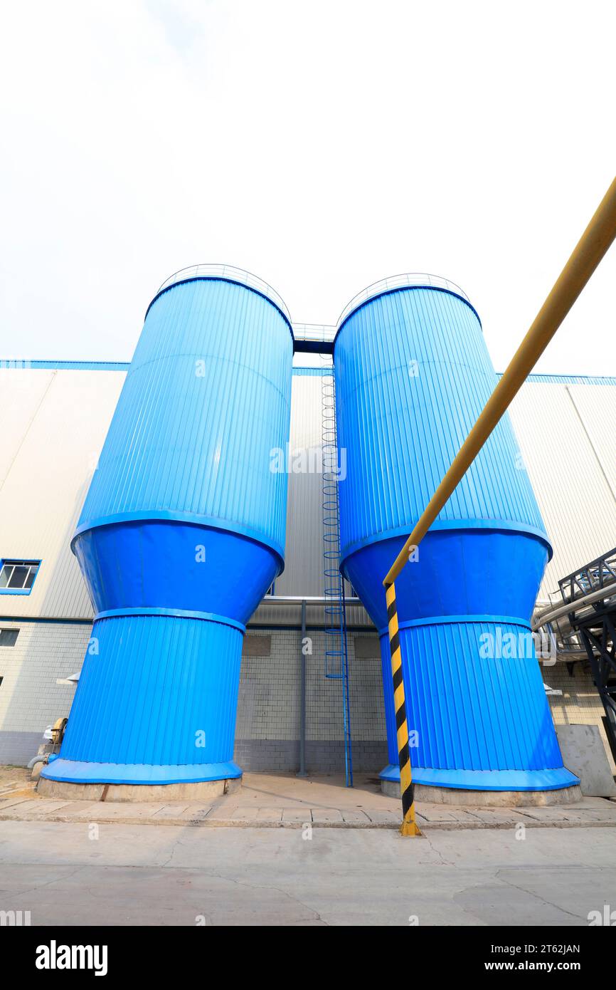 Pulp tower in a paper mill Stock Photo - Alamy