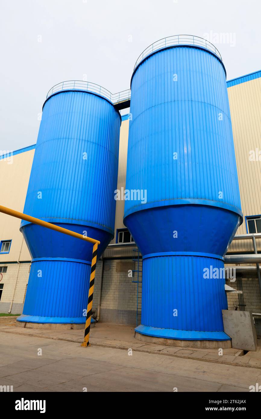 Pulp tower in a paper mill Stock Photo - Alamy
