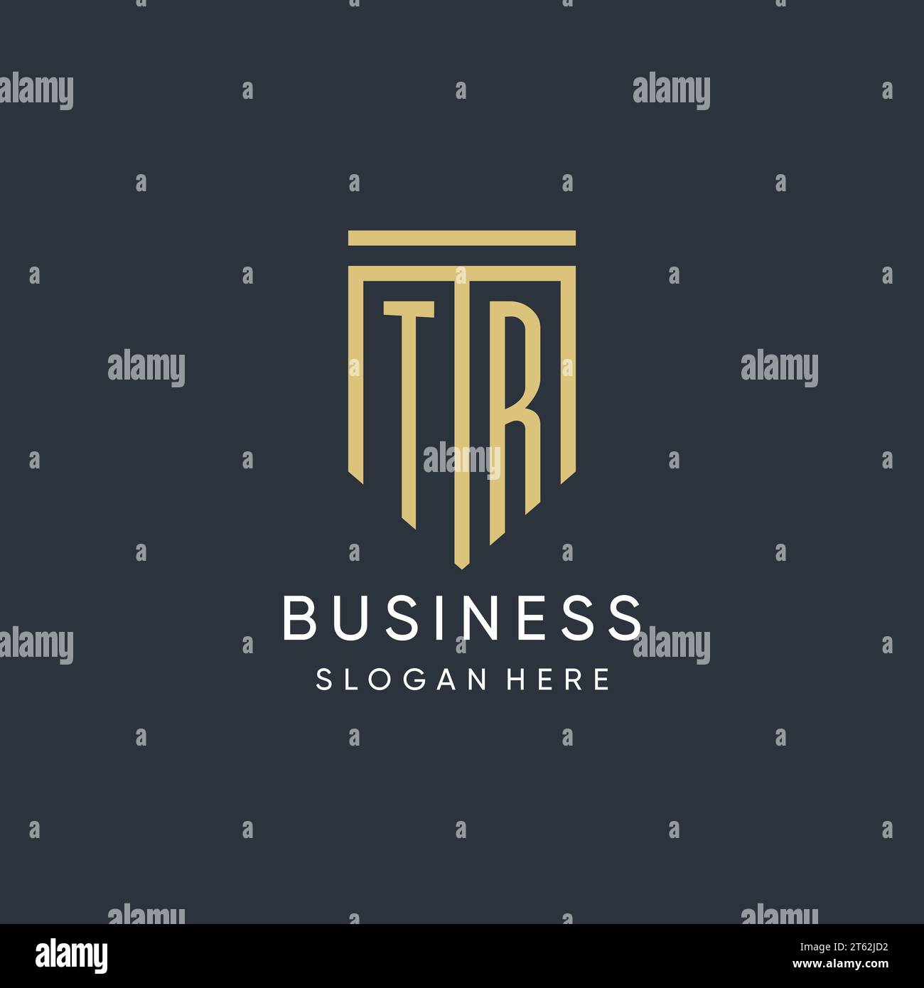 TR monogram with modern and luxury shield shape design vector graphic ...