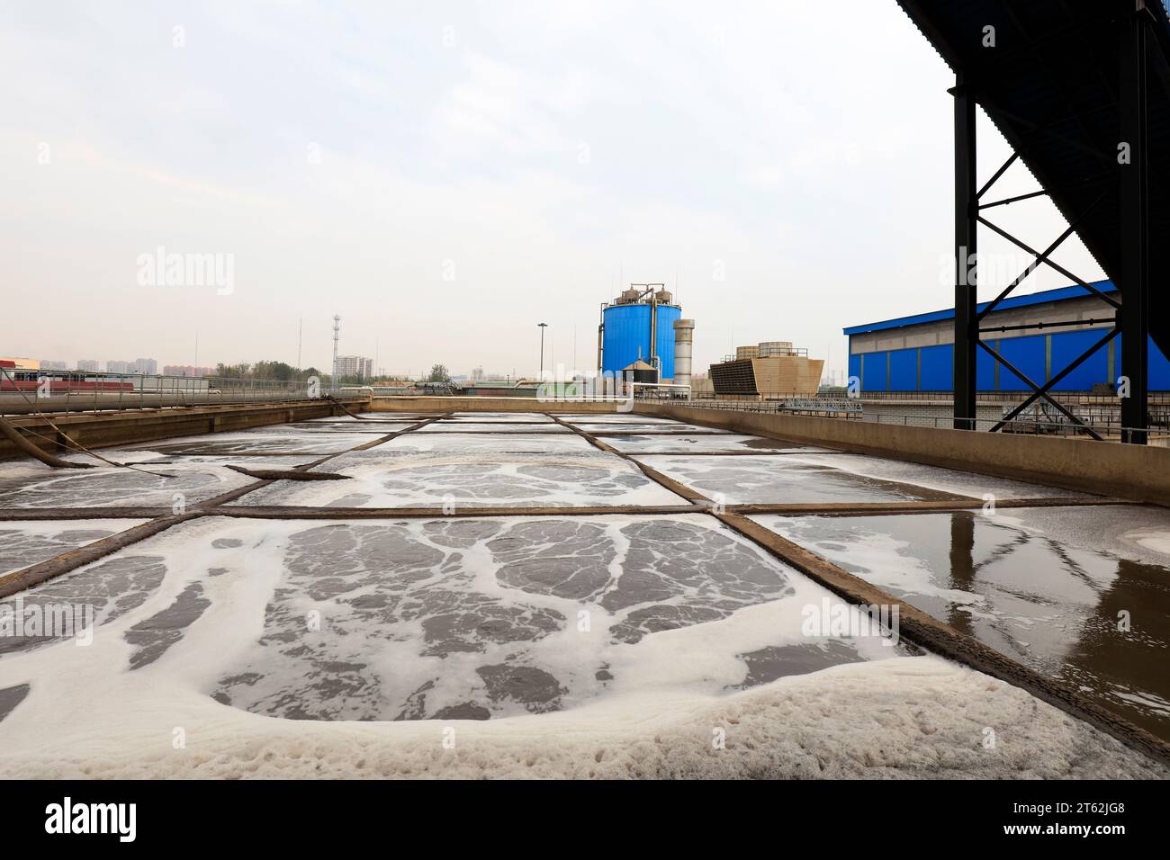 Aeration tank of sewage treatment plant Stock Photo - Alamy
