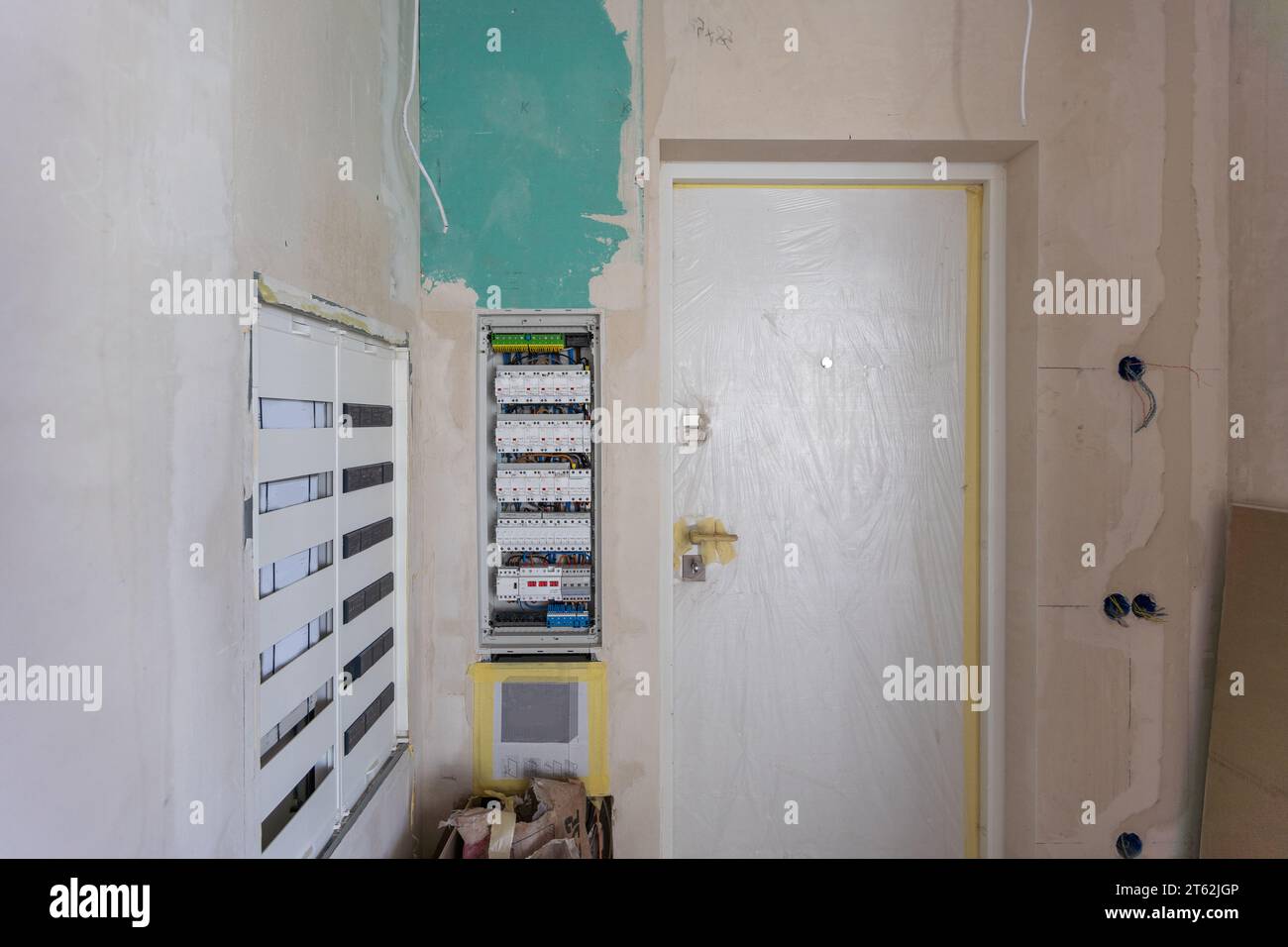 Electric system in cabinet building system Stock Photo - Alamy