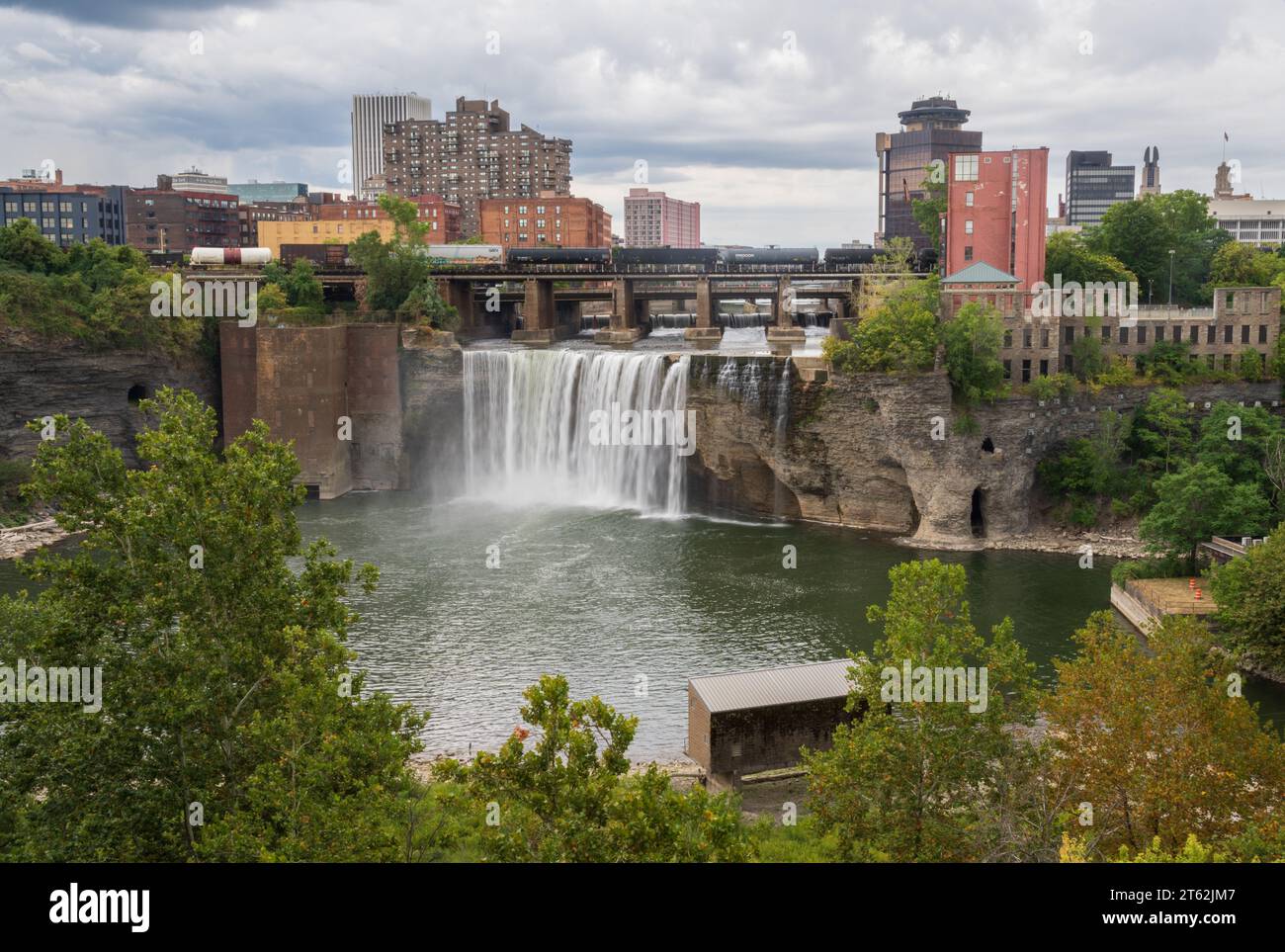 Rochester Overlook with Waterfall and City Skyline Stock Photo - Alamy