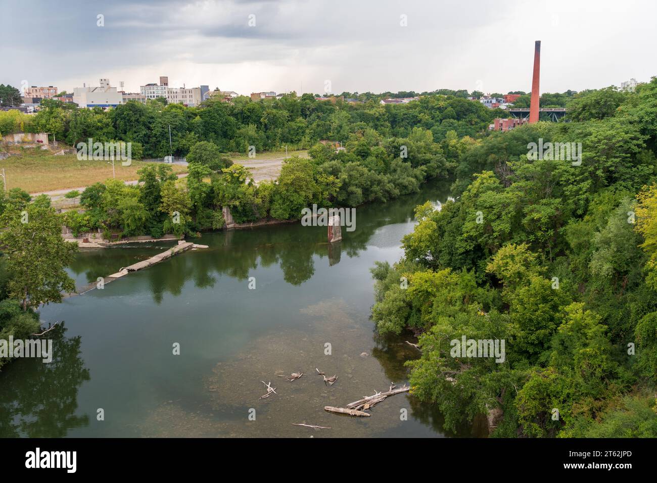 Rochester Overlook with Waterfall and City Skyline Stock Photo - Alamy
