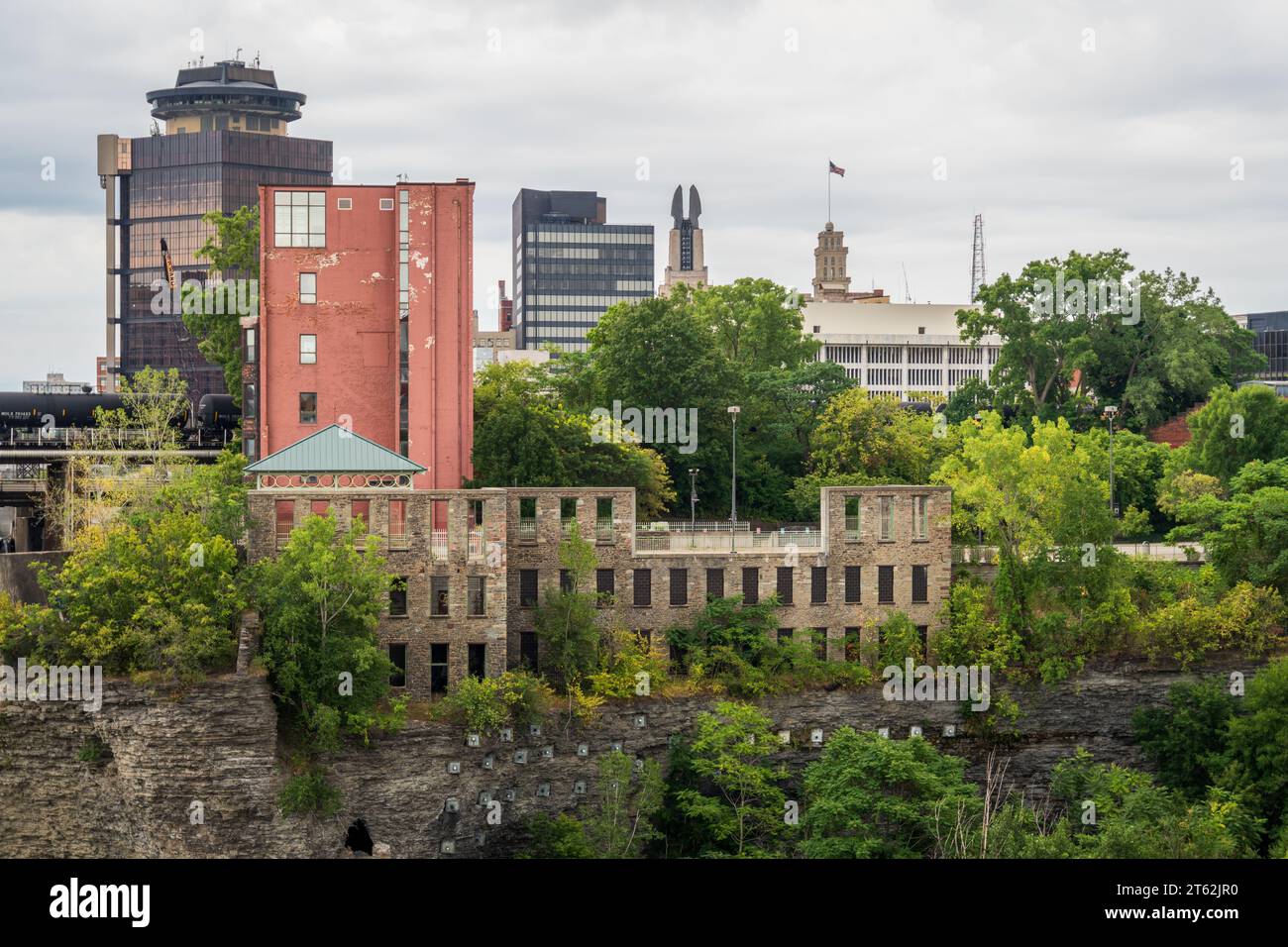 Rochester Overlook with Waterfall and City Skyline Stock Photo - Alamy