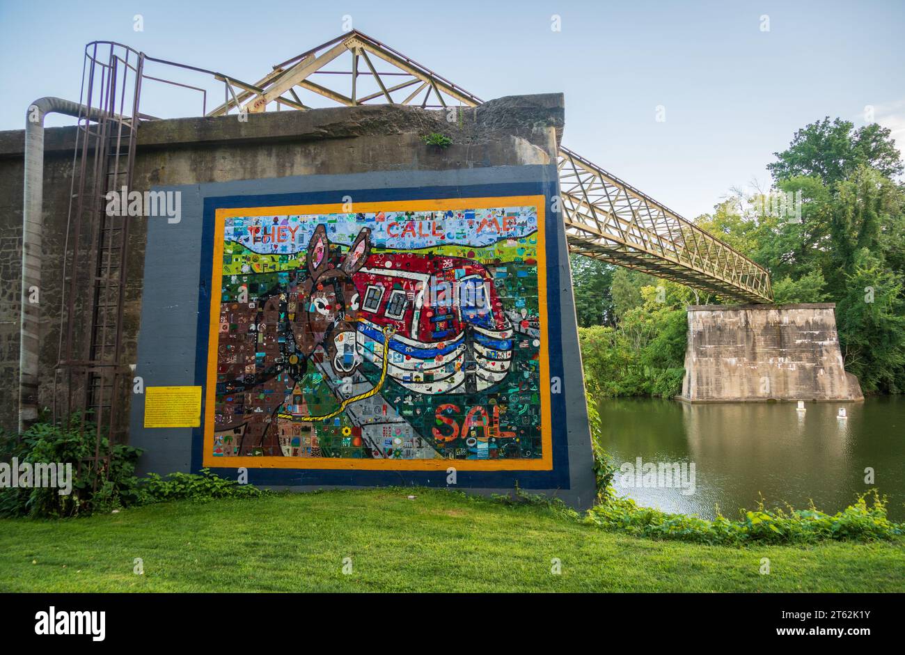 Mural of Sal the Donkey at The Lyons Southside Canal Park in New York ...