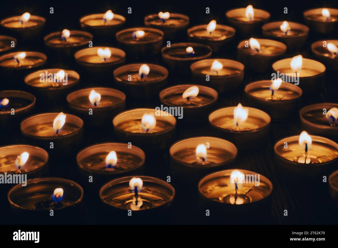 burning candles in the dark memory Stock Photo - Alamy