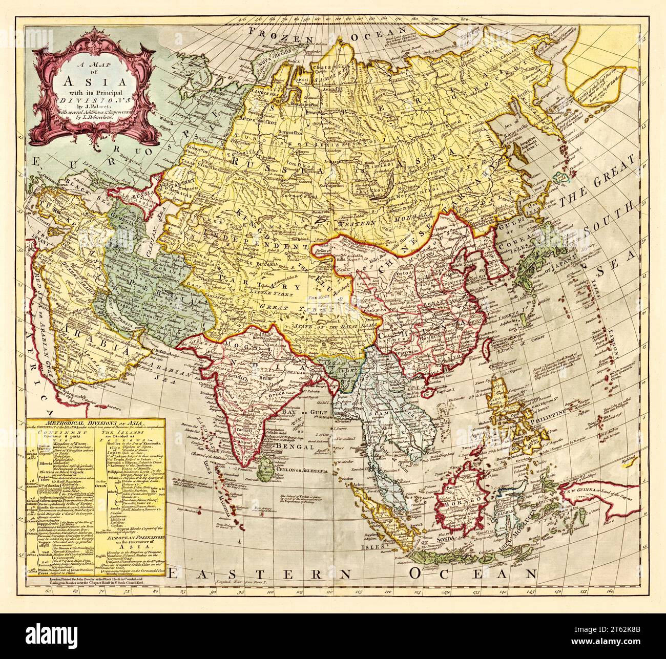 Old map of Asia. By Palairet, publ. In London, 18th century Stock Photo ...