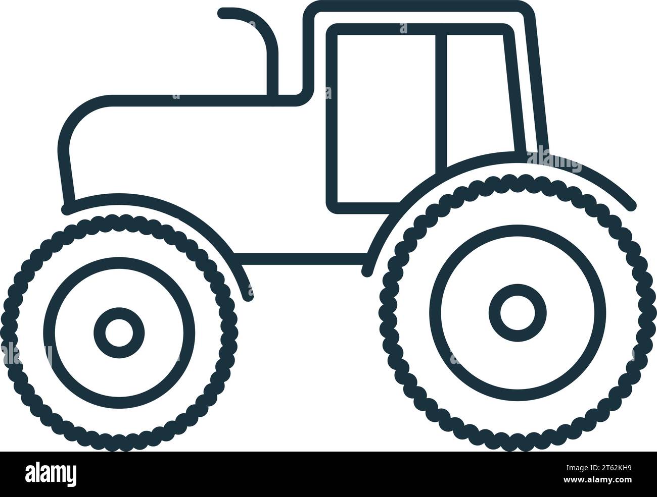Tractor outline icon. Monochrome simple sign from transportation ...