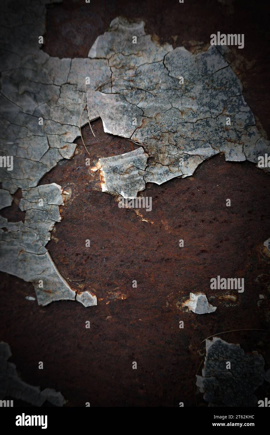 The texture of an old and rusted steel plate is used as a design Stock ...