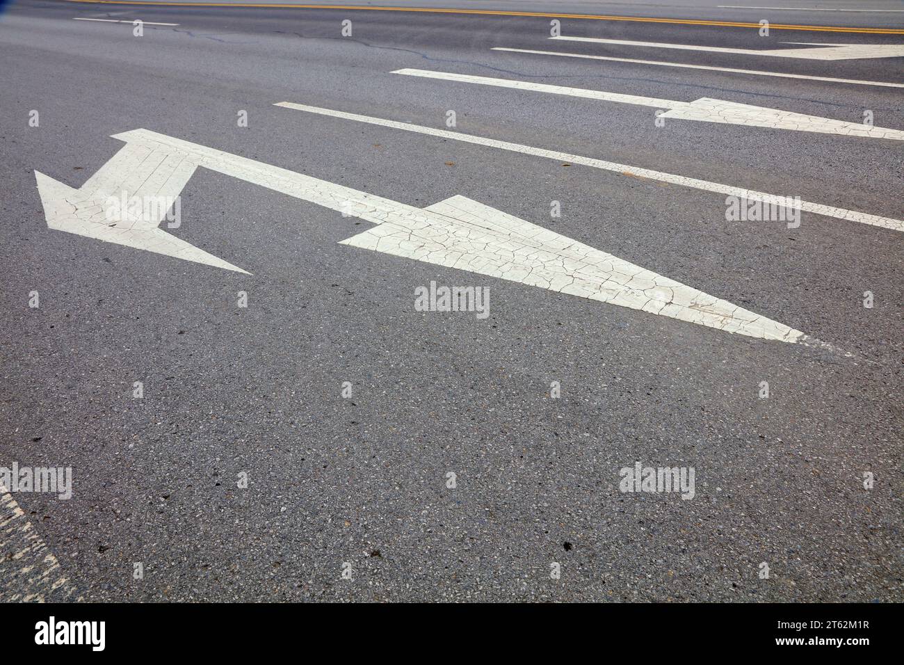 traffic sign line on the road Stock Photo - Alamy