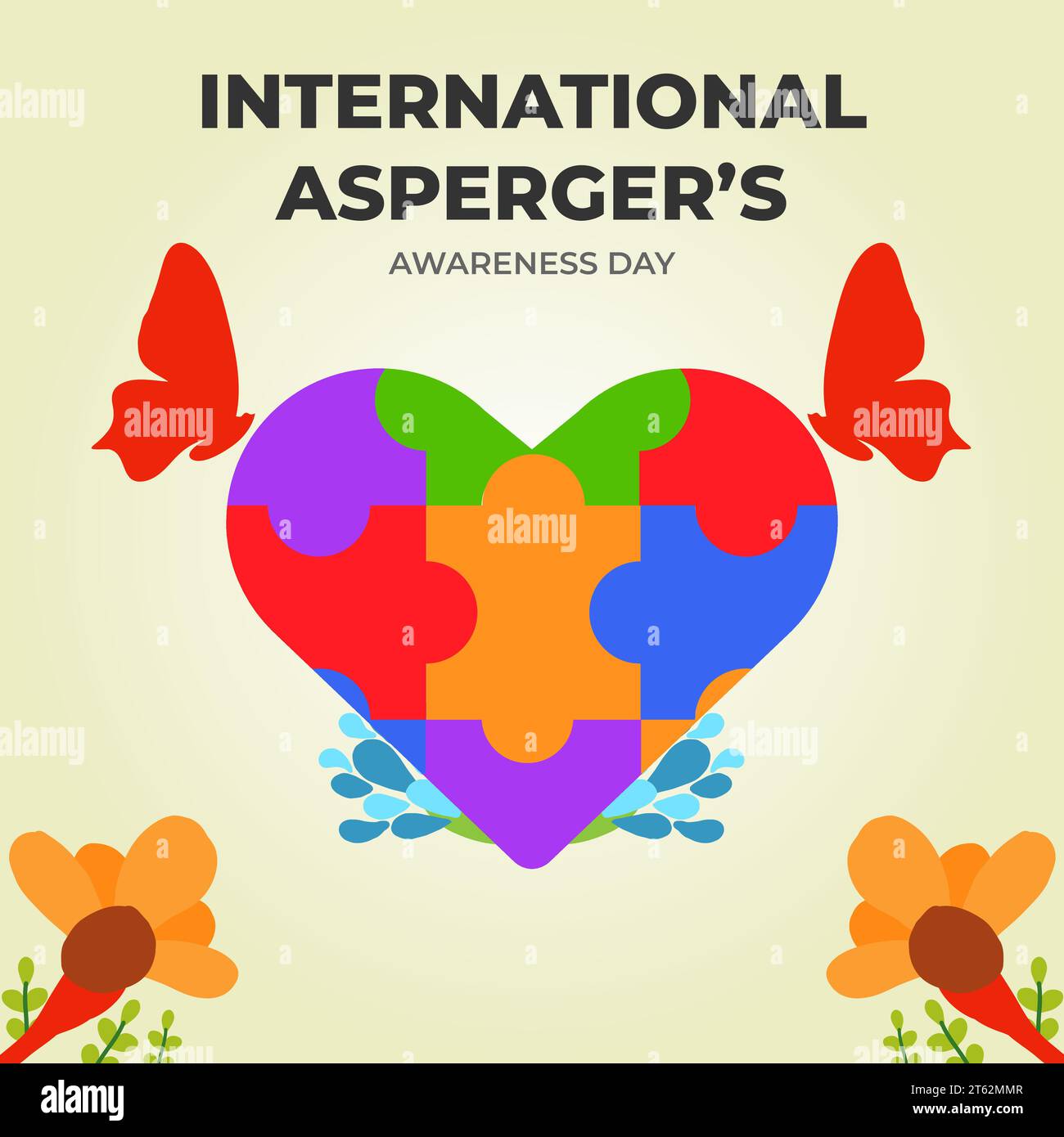 international aspergers awareness day social media post Stock Vector ...