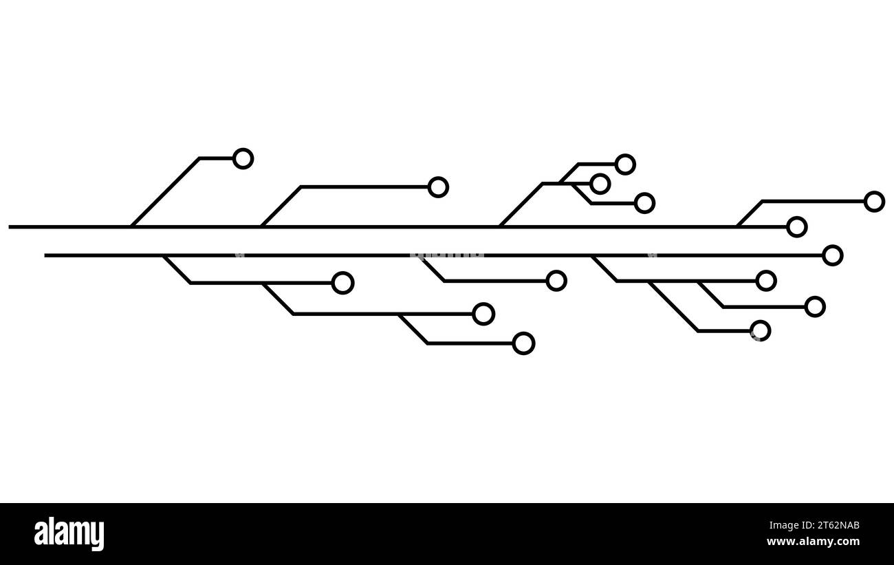 Printed circuit board PCB tracks isolated on white background ...