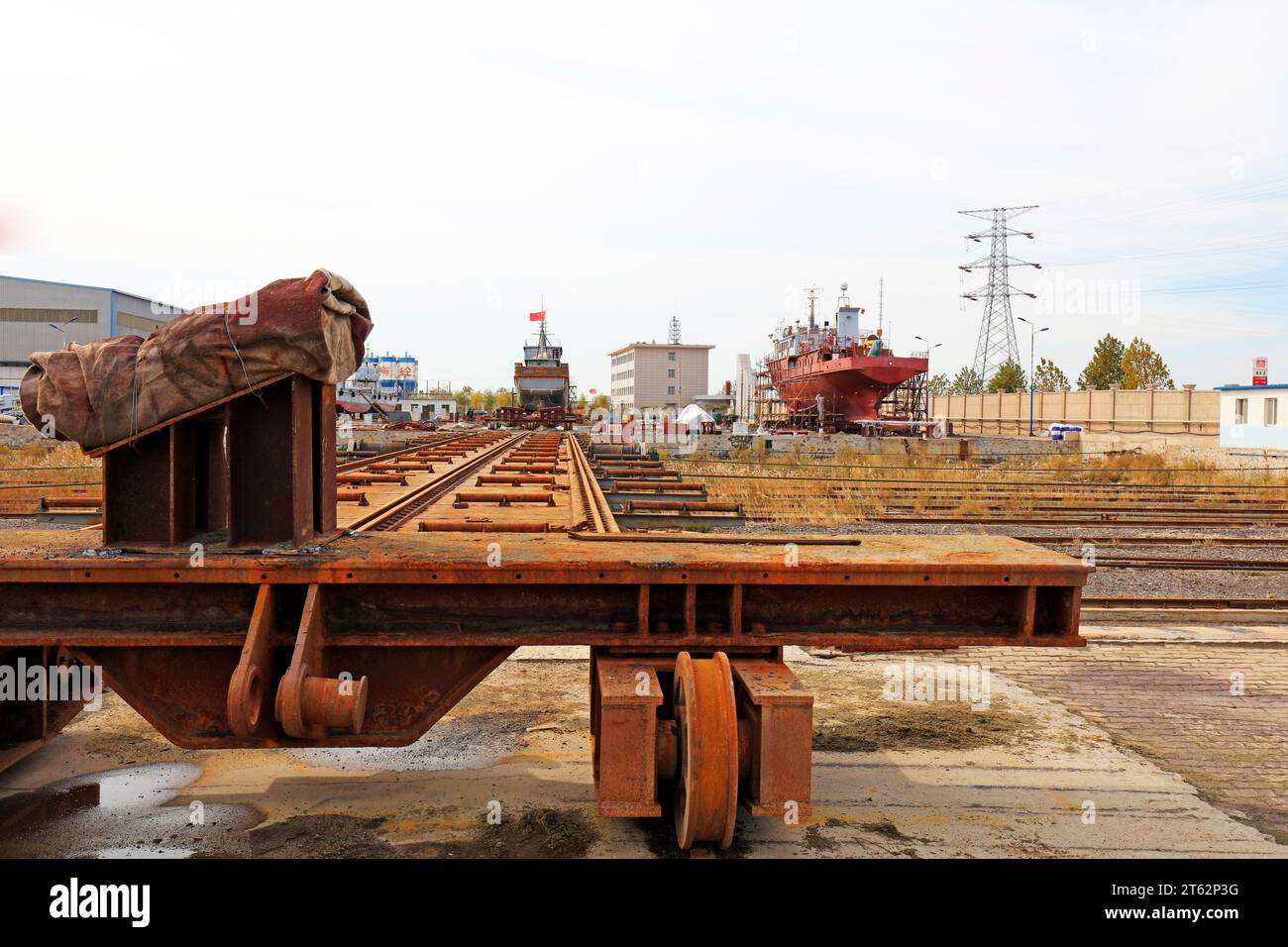 rail car in a shipyard Stock Photo - Alamy