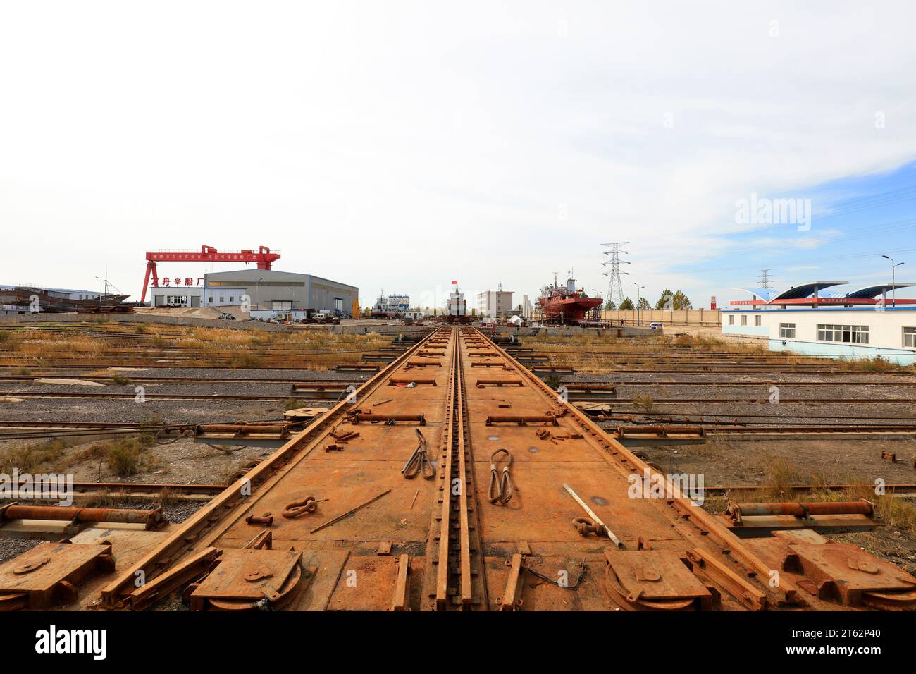 rail car in a shipyard Stock Photo - Alamy